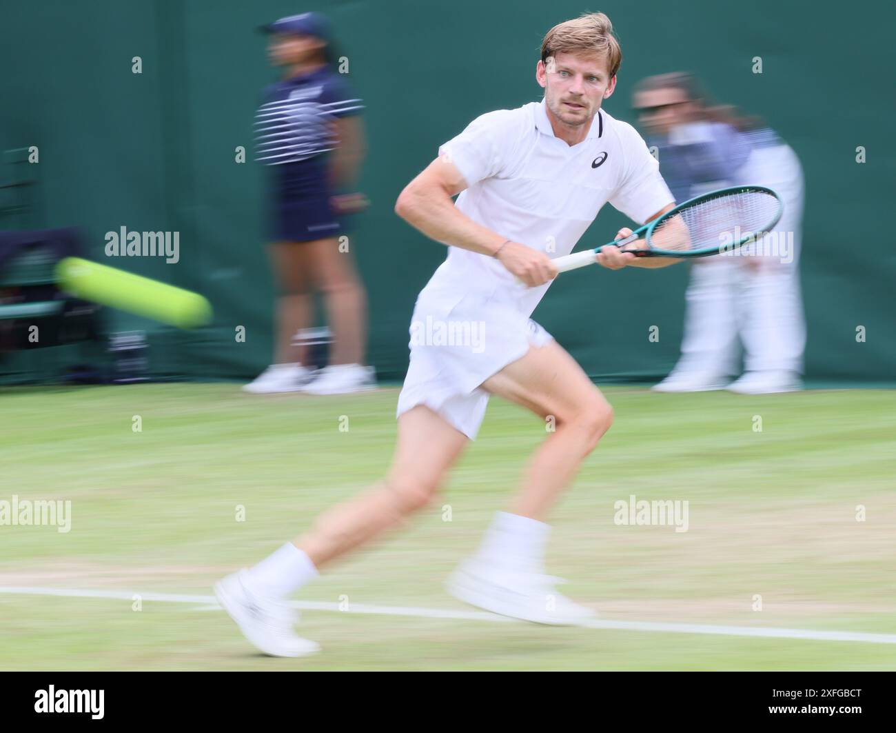 London, UK. 03rd July, 2024. Belgian David Goffin pictured in action ...