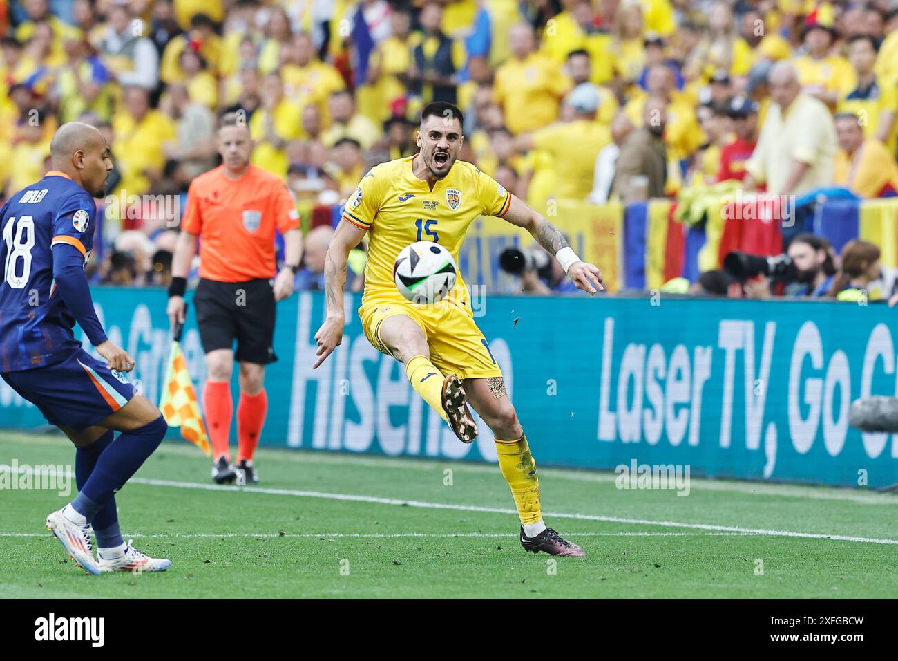 Munich, Germany. 2nd July, 2024. Andrei Burca (ROU) Football/Soccer ...