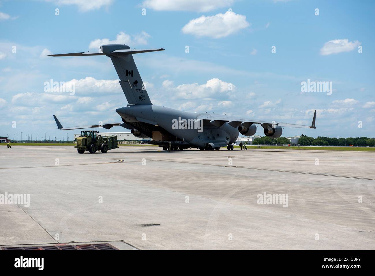 A Canadian Royal Air Force CC-177 “Globemaster III” aircraft delivers ...