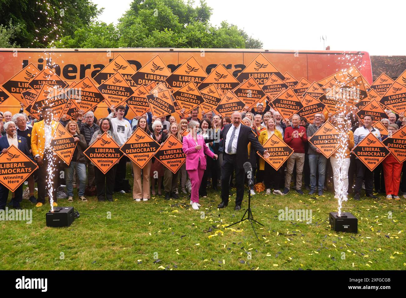 Liberal Democrats deputy leader Daisy Cooper (left) and party leader ...