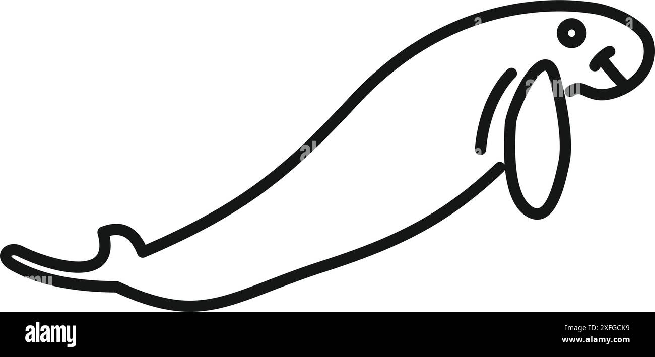 Simple line drawing of a manatee swimming in the water Stock Vector ...