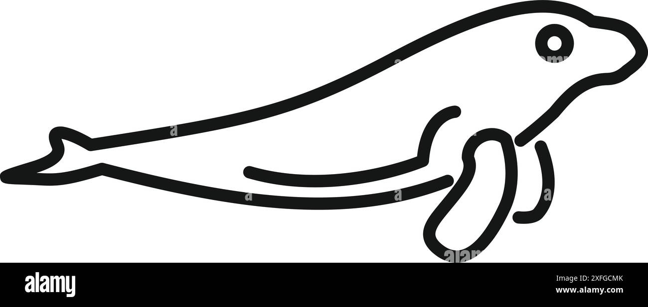 Simple illustration of a seal swimming underwater Stock Vector Image ...