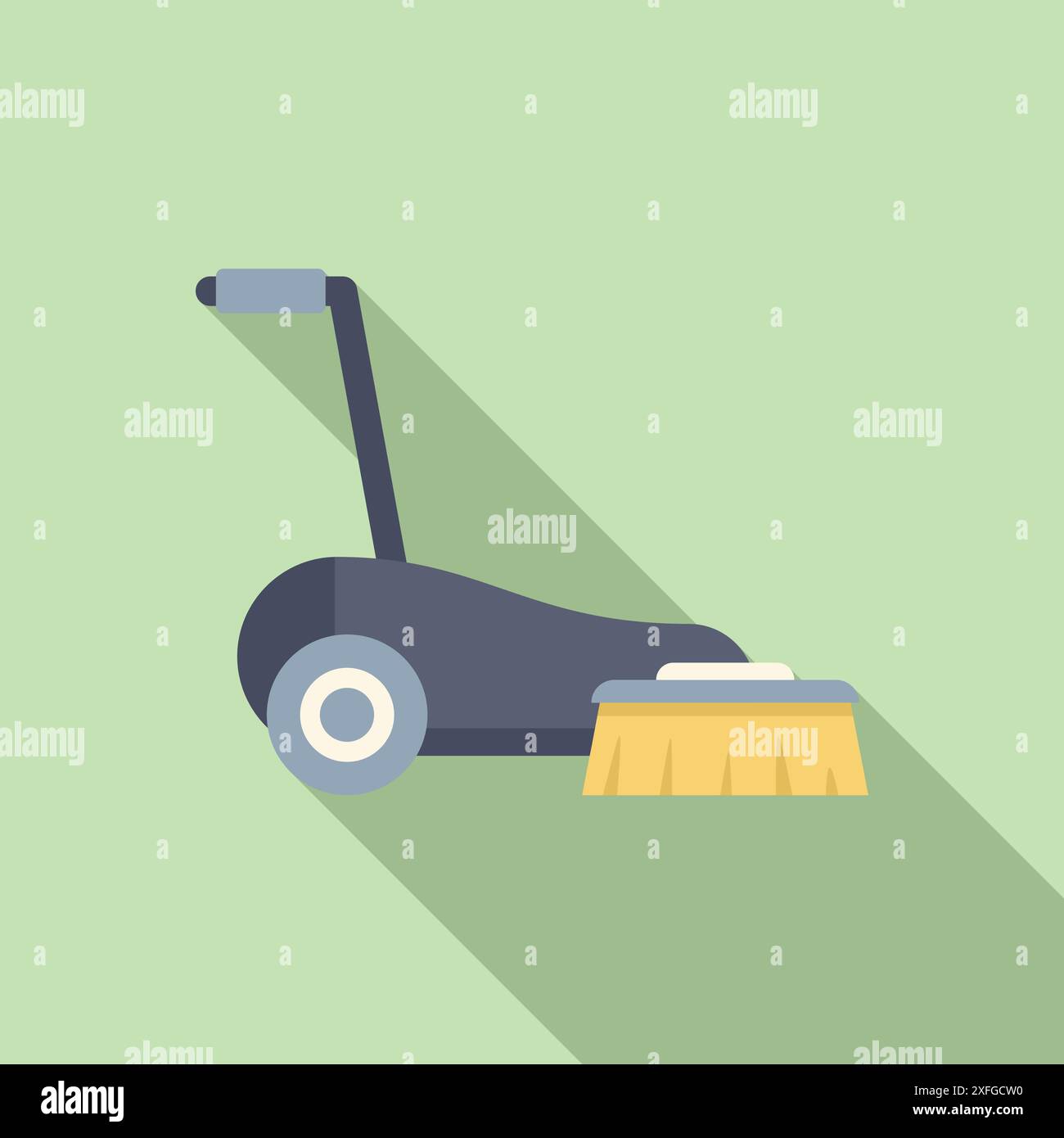 Cleaning machine scrubbing using rotating brushes, cleaning service icon, flat style Stock ...