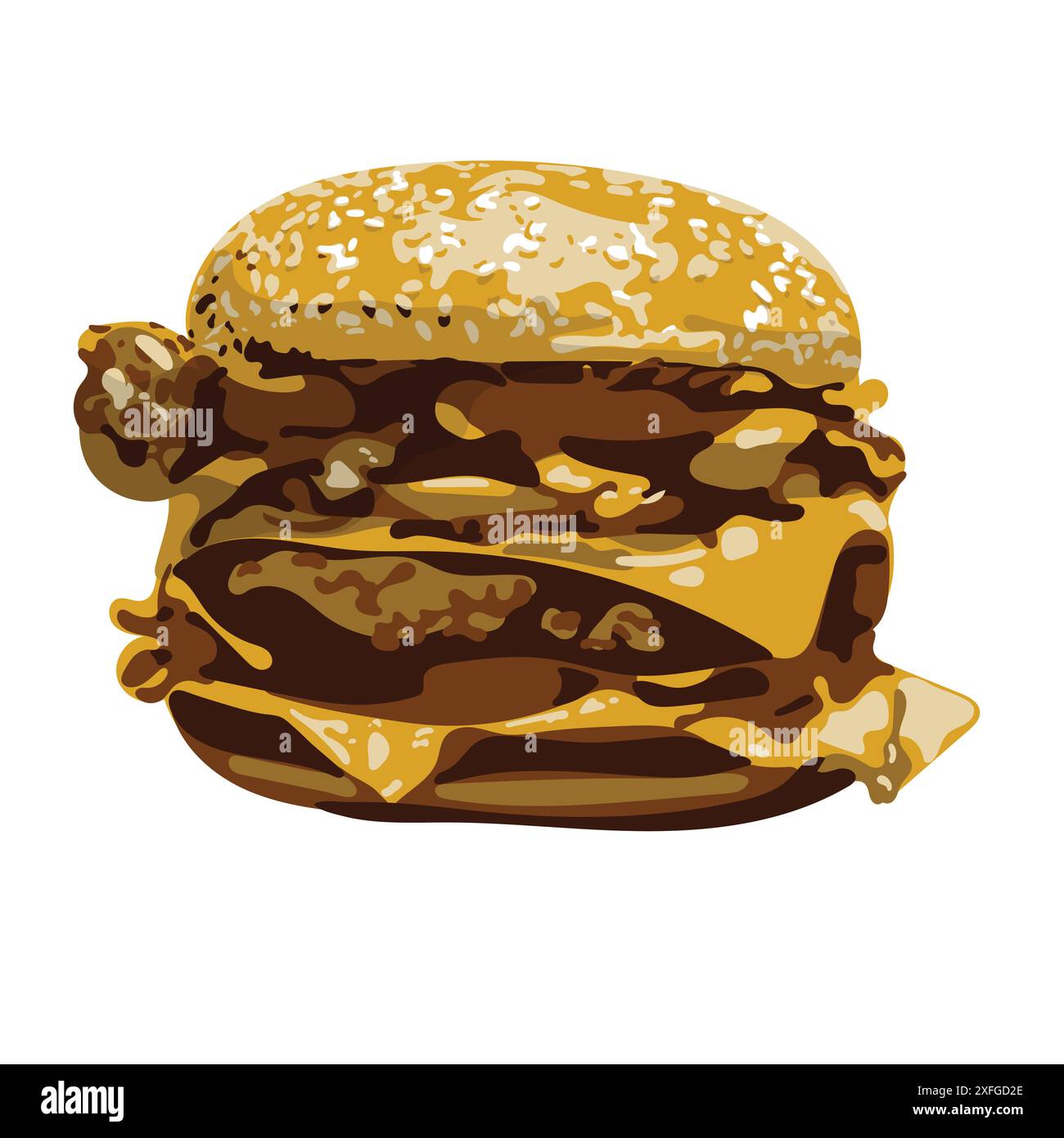 hamburger with various brown color isolated on white background Stock ...