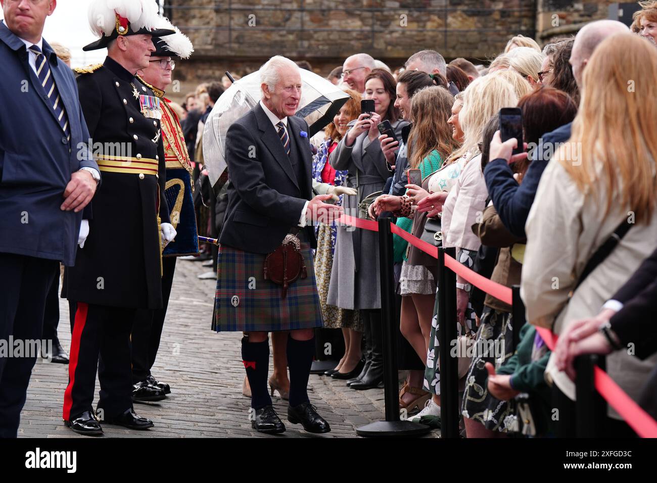 King Charles III meets wellwishers as he attends a celebration at ...