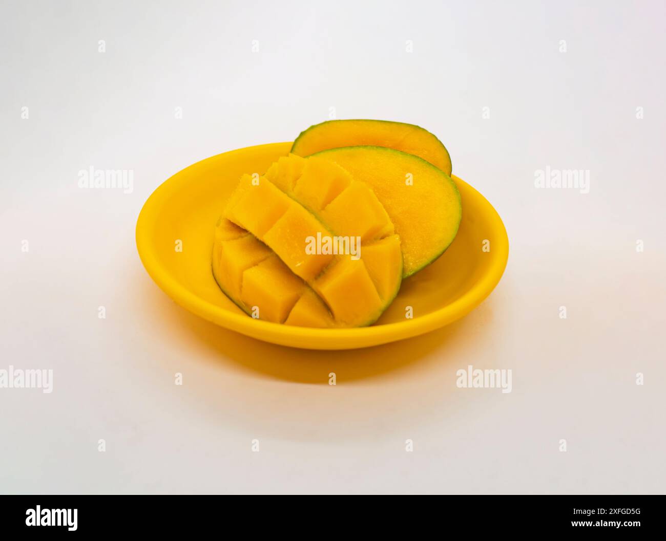 Delicious Looking Green Mangoes Chopped Tropical Fruit Cut Slices and ...