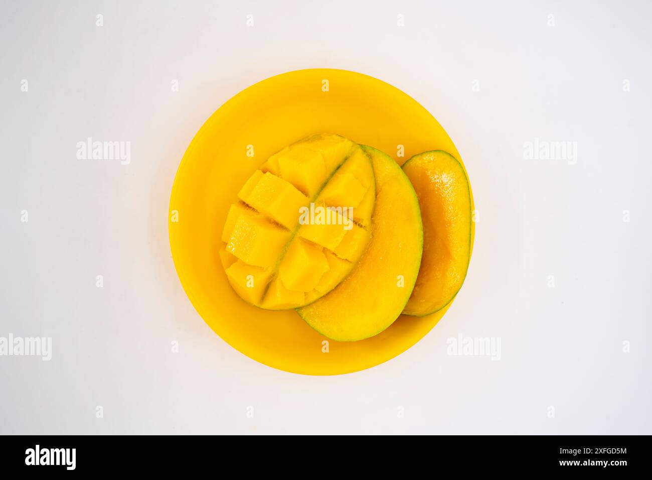 Delicious Looking Green Mangoes Chopped Tropical Fruit Cut Slices and ...