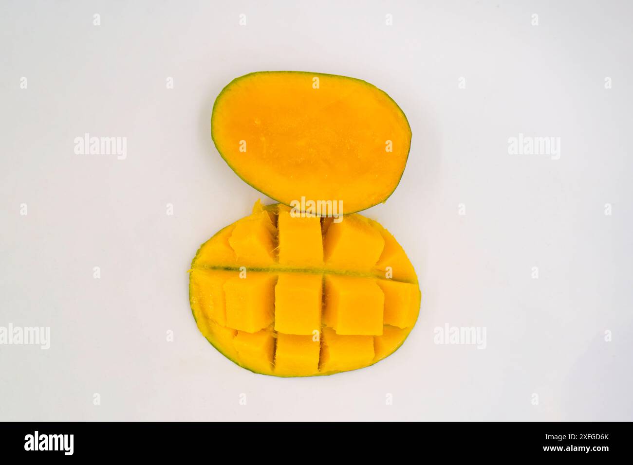 Delicious Looking Green Mangoes Chopped Tropical Fruit Cut Slices and ...