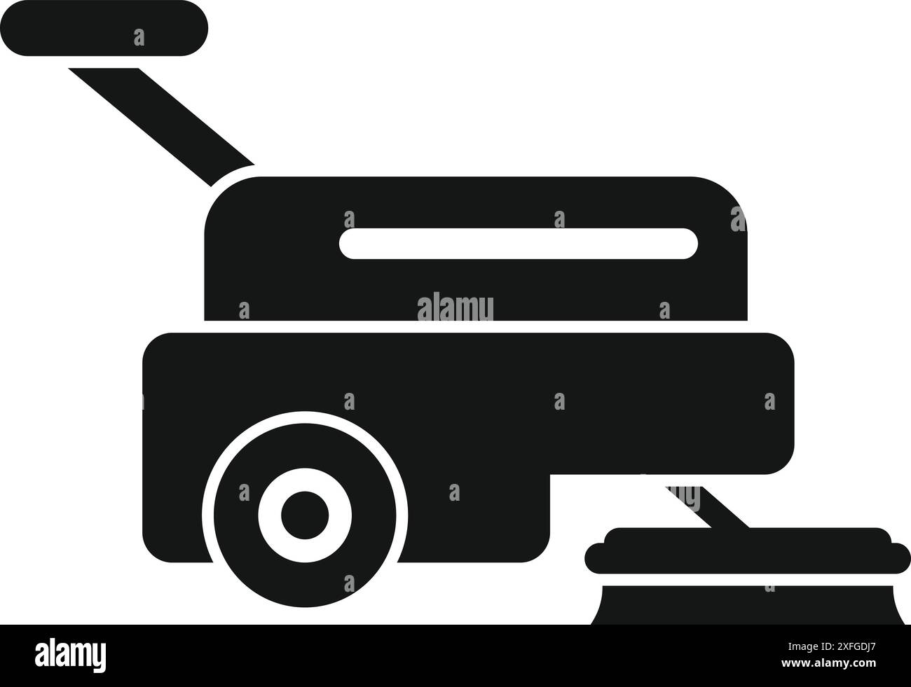 Cleaning machine using a rotating brush for scrubbing floor, cleaning ...