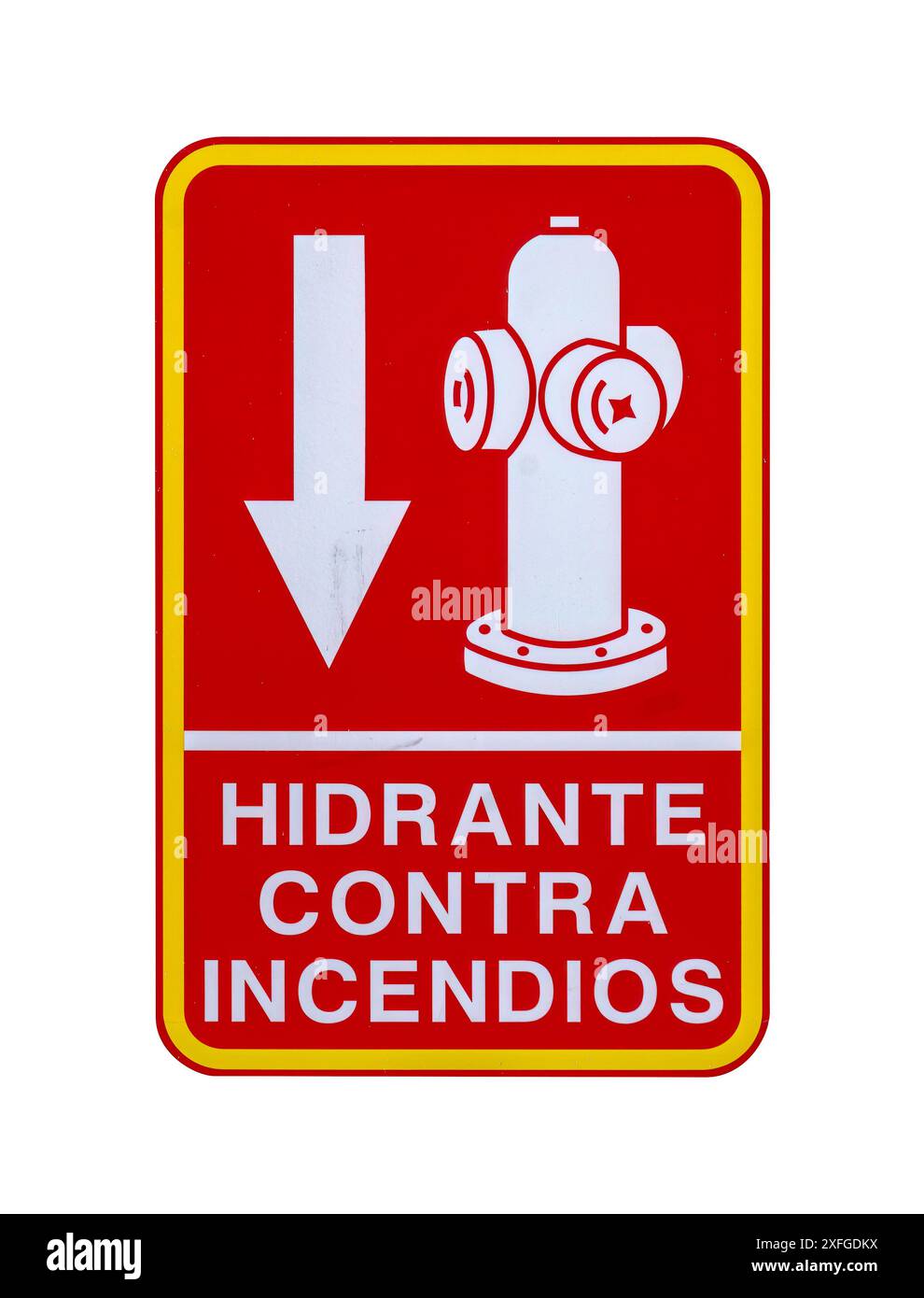 Spanish fire hydrant sign with the text: hidrante contra incendios ...