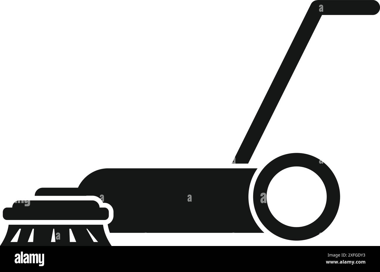 Simple icon of a cleaning floor machine using rotating brushes for effective cleaning Stock ...