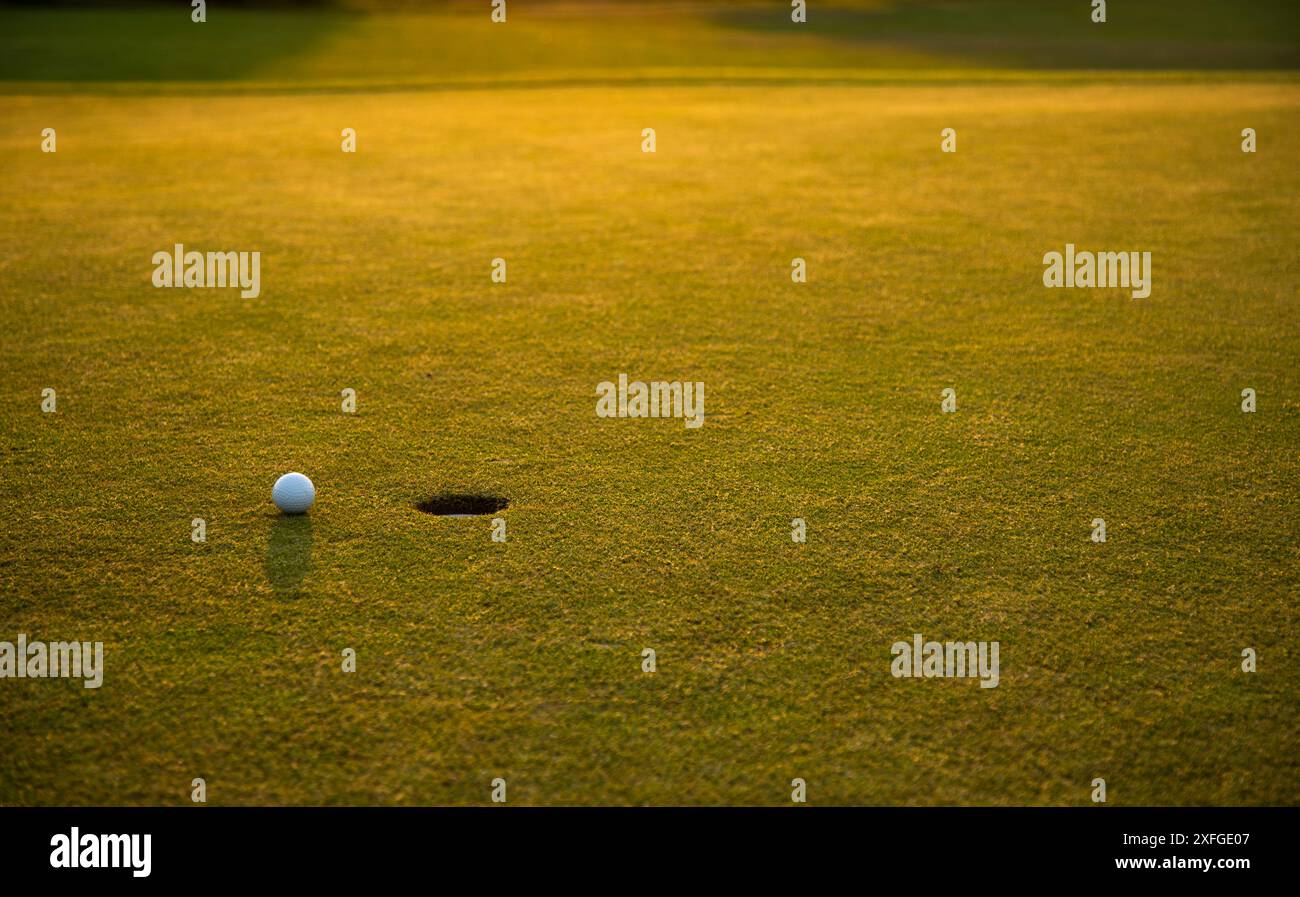 Golf course with ball and grass Stock Photo - Alamy