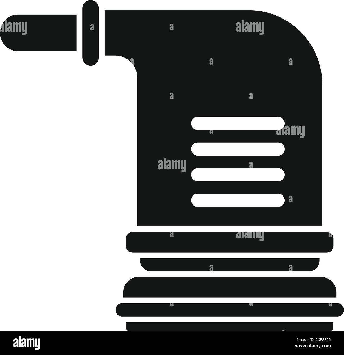 Black silhouette icon of a handheld electric body massager device with ...