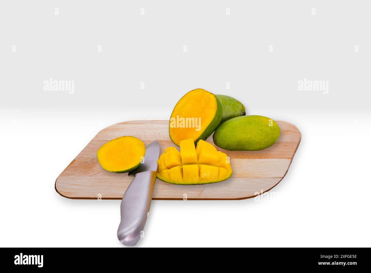 Delicious Looking Green Mangoes Chopped Tropical Fruit Cut Slices and ...