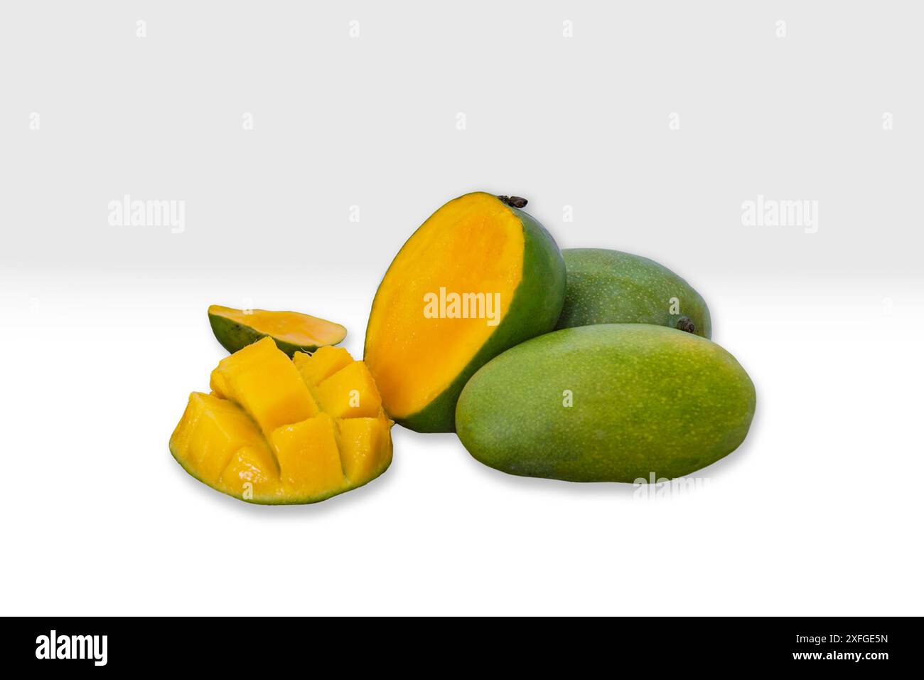 Delicious Looking Green Mangoes Chopped Tropical Fruit Cut Slices and ...