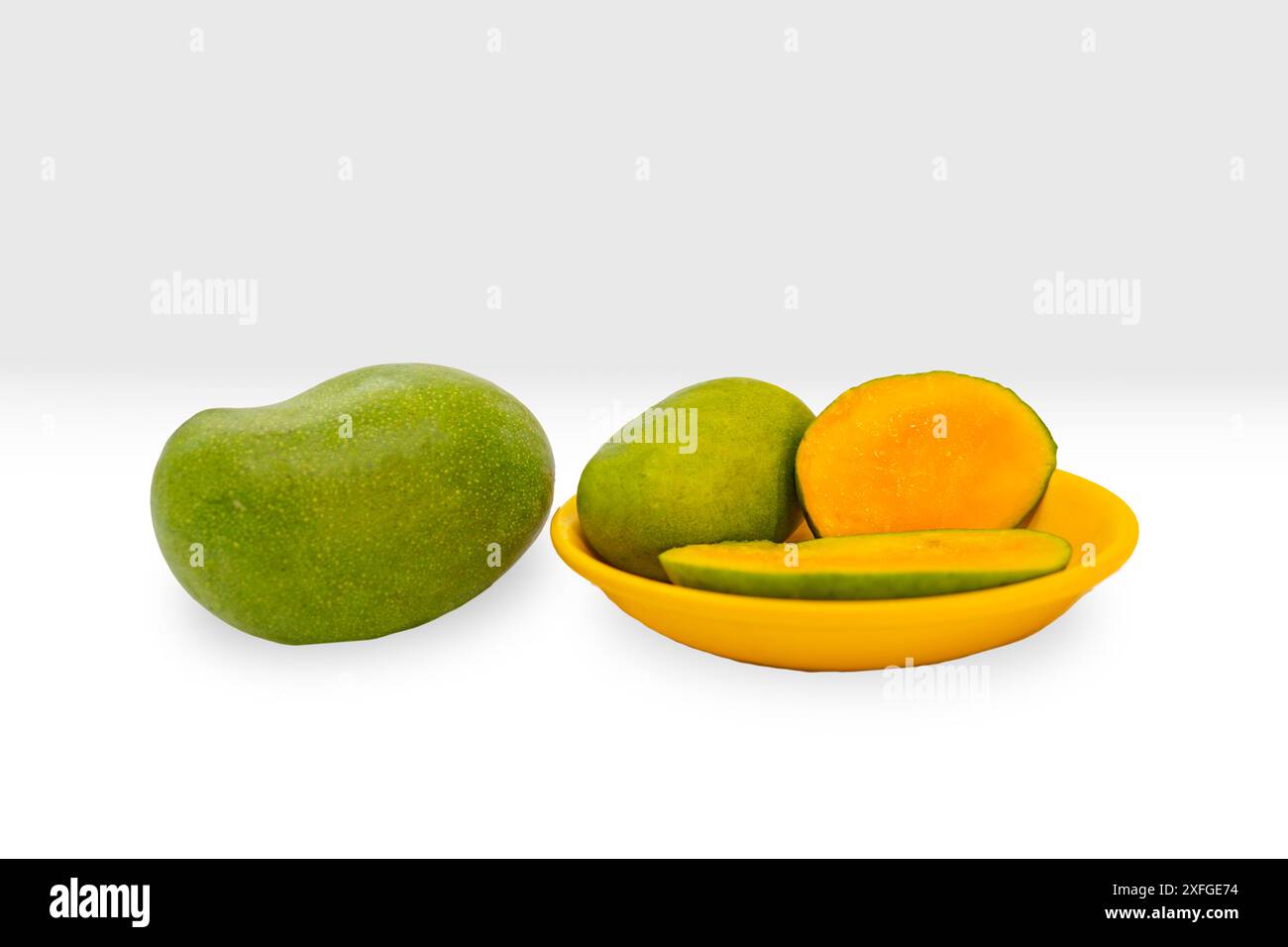 Delicious Looking Green Mangoes Chopped Tropical Fruit Cut Slices and ...