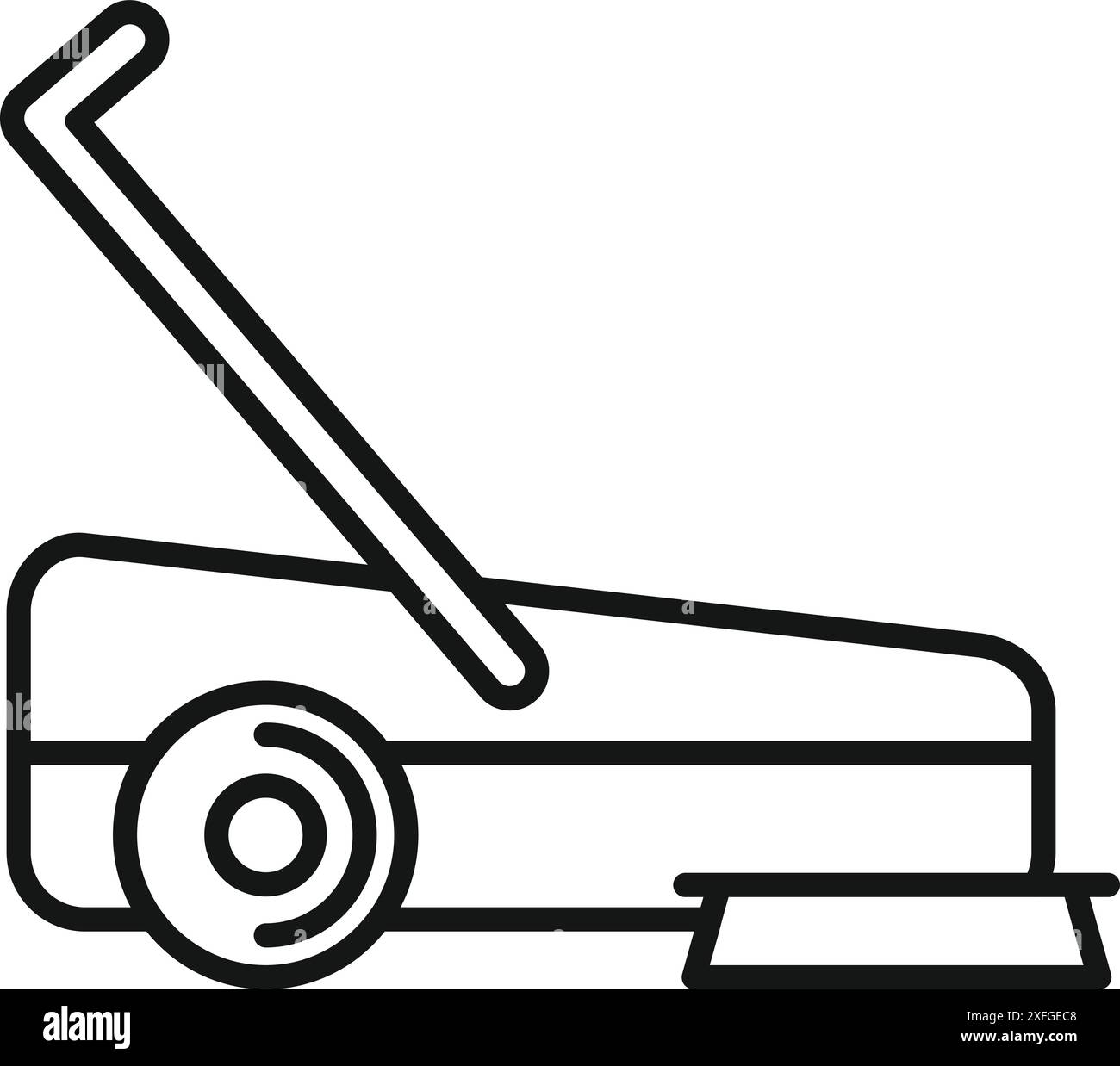 Black outline style icon representing a lawn mower machine for cutting ...