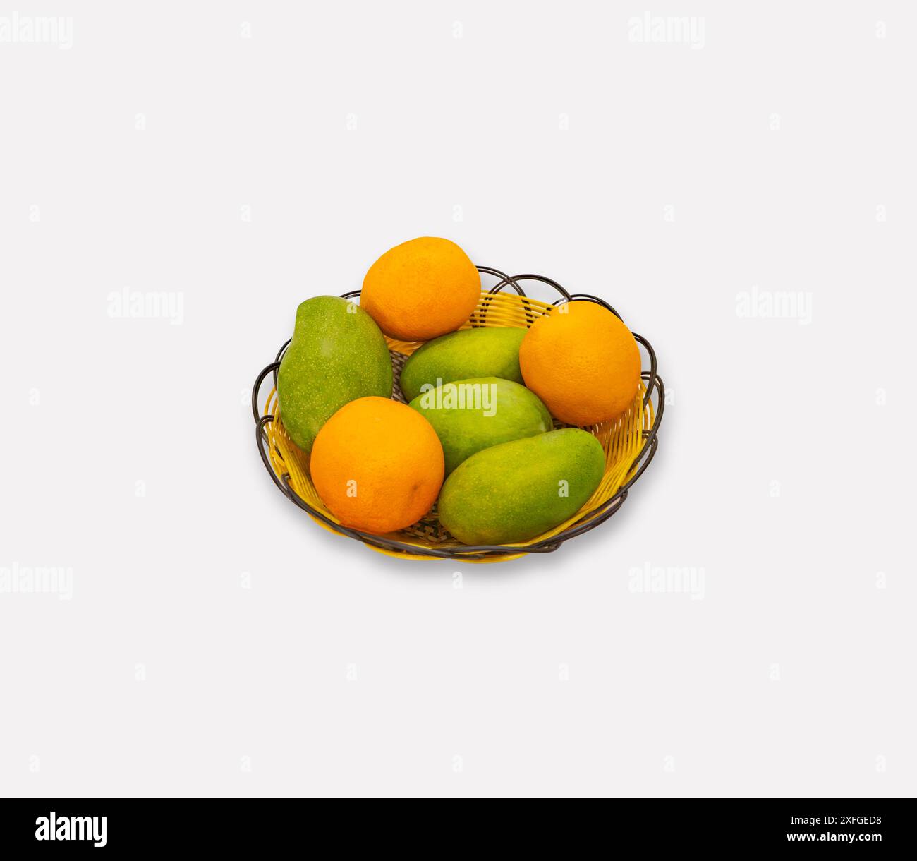 Mixed Fruits Isolated White Background Tropical Mangoes and Oranges ...