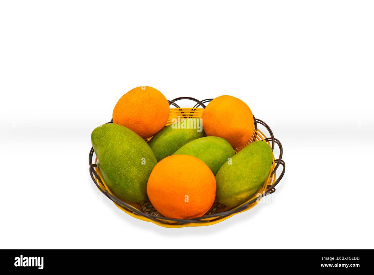 Mixed Fruits Isolated White Background Tropical Mangoes and Oranges ...