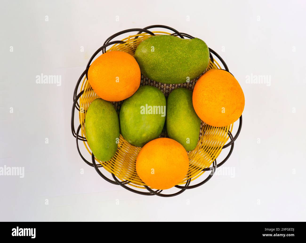 Mixed Fruits Isolated White Background Tropical Mangoes and Oranges ...