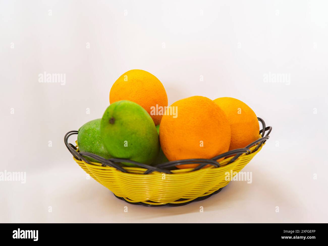 Mixed Fruits Isolated White Background Tropical Mangoes and Oranges ...