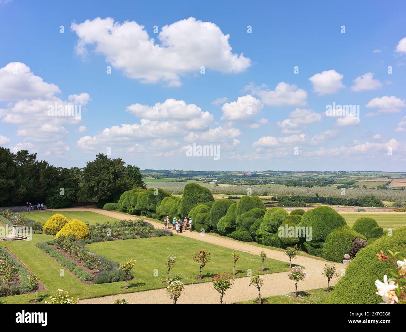 Garden at Rockingham castle, Corby, England, a former royal castle ...
