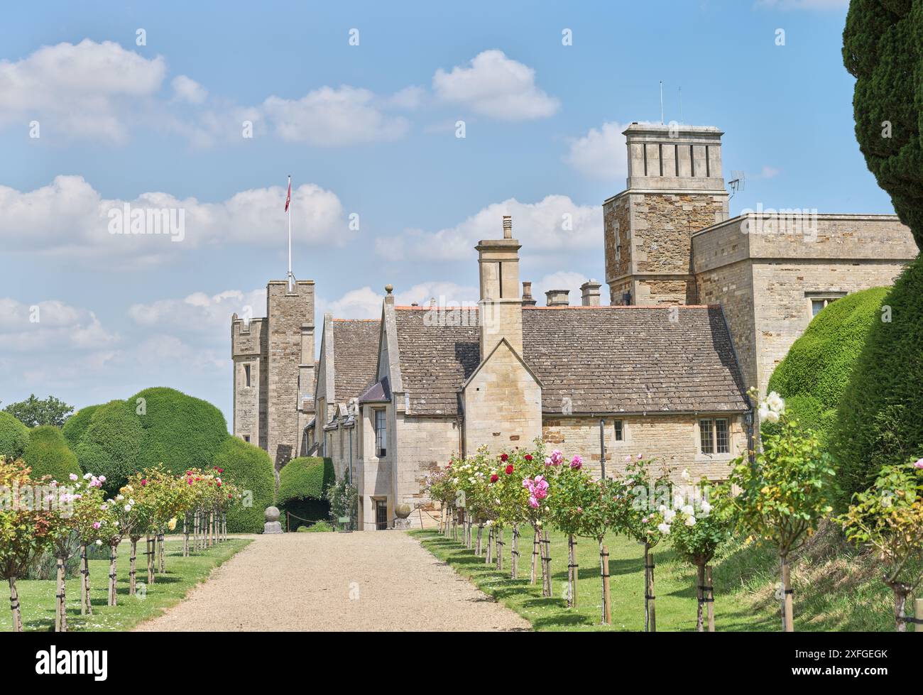 Garden at Rockingham castle, Corby, England, a former royal castle ...