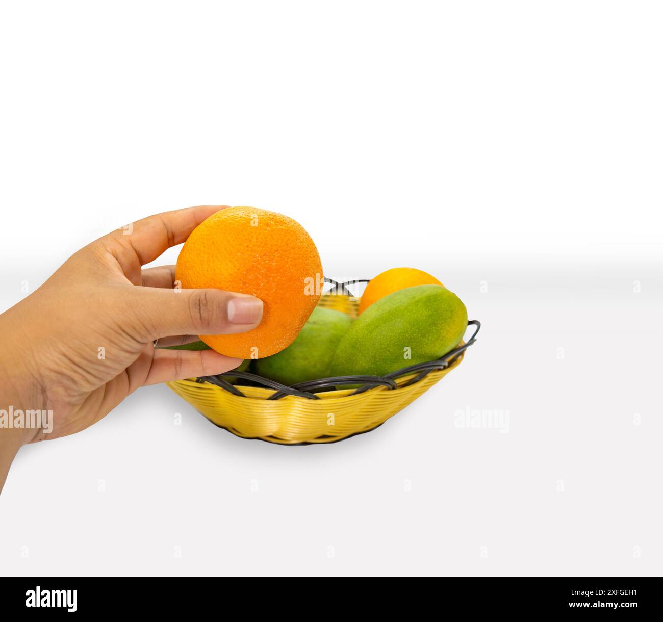 Mixed Fruits Isolated White Background Tropical Mangoes and Oranges ...
