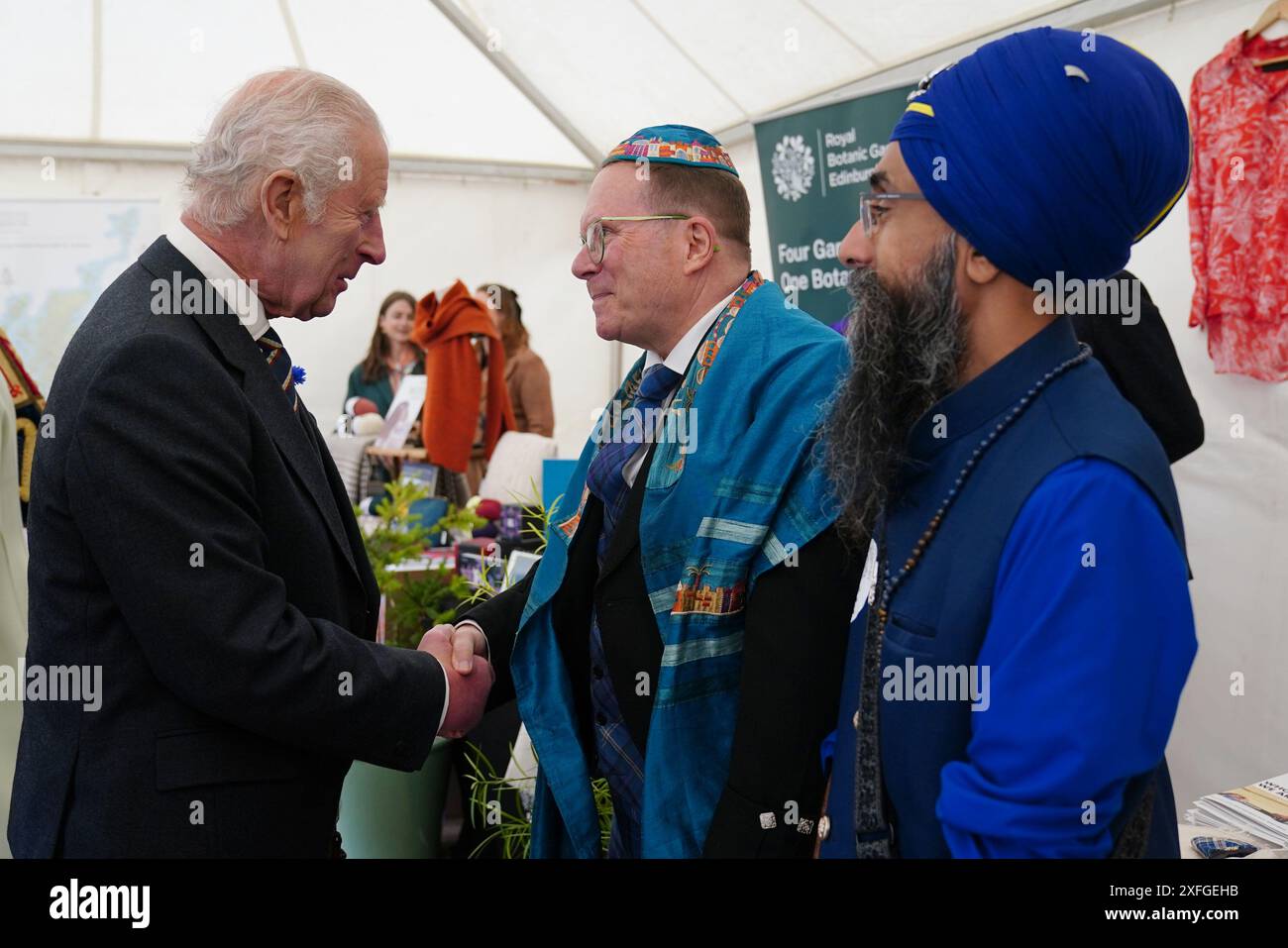 King Charles III meets members of Interfaith Scotland as he attends a ...