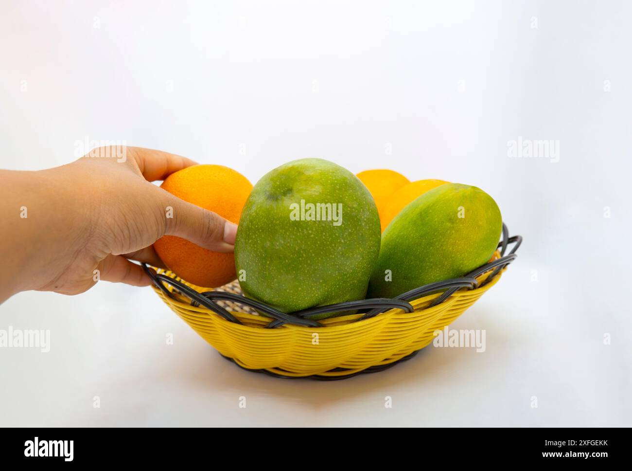 Mixed Fruits Isolated White Background Tropical Mangoes and Oranges ...