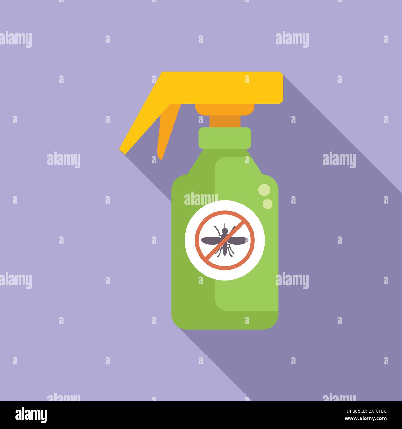 Green spray bottle protecting from mosquitoes with stop sign, great ...