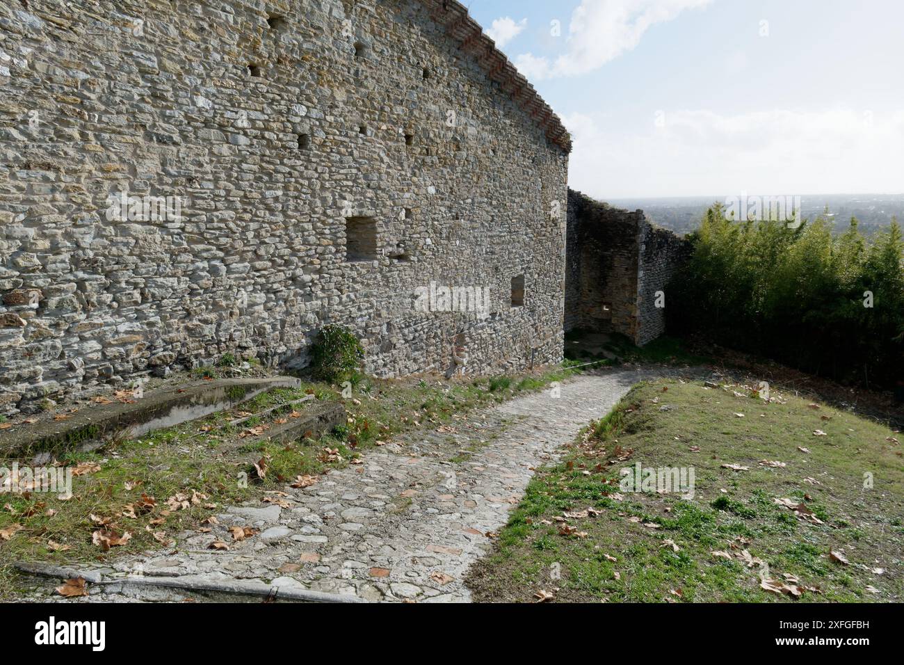 Medieval ruins on the site of the Rocca di Sala Lombard fortification ...