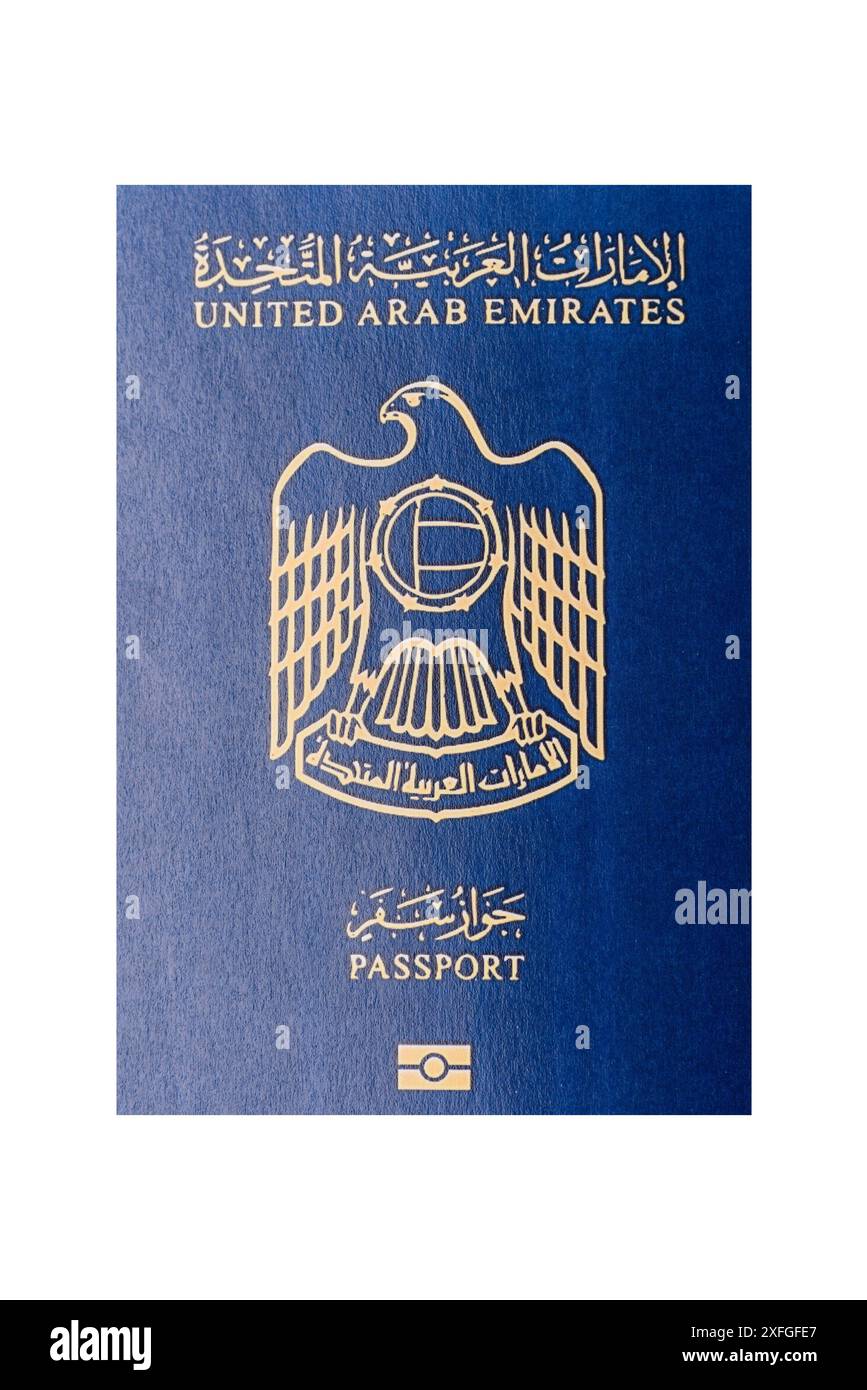 Physical paper international passport of a citizen of the United Arab ...