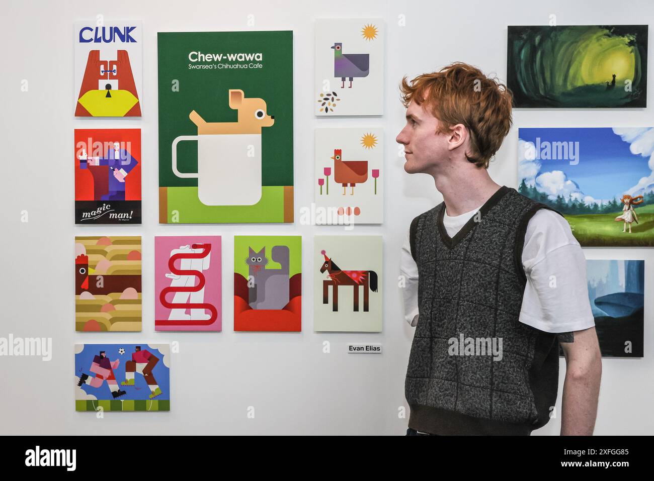 London, UK. 03rd July, 2024. Evan Elias from Swansea College of Art The ...