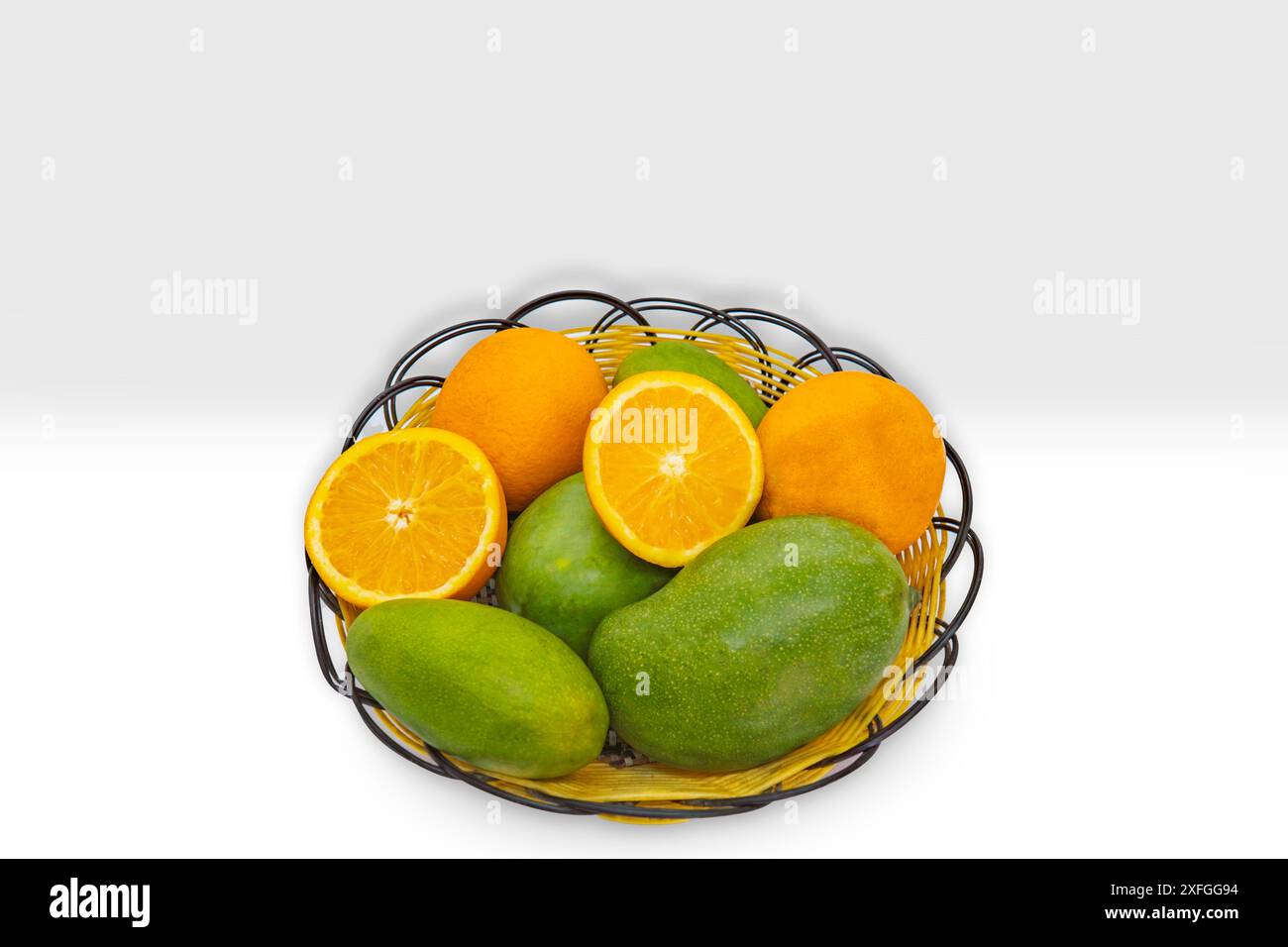 Mixed Fruits Isolated White Background Tropical Mangoes and Oranges ...