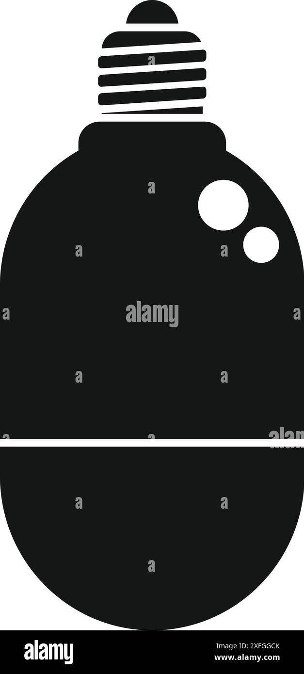 Led light bulb shining with socket icon in simple style isolated on white background Stock ...