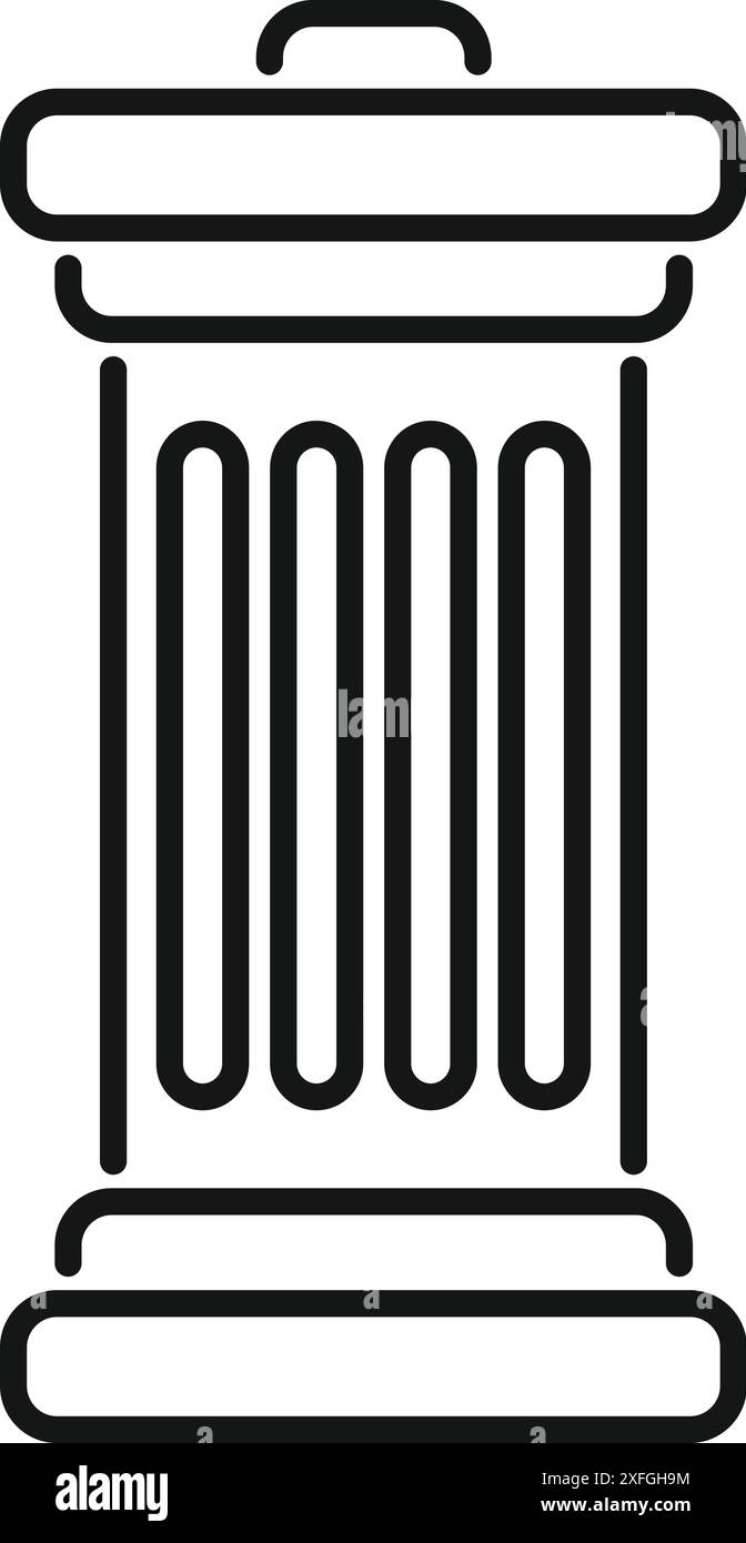 Simple line icon representing an antique column, symbolizing strength ...