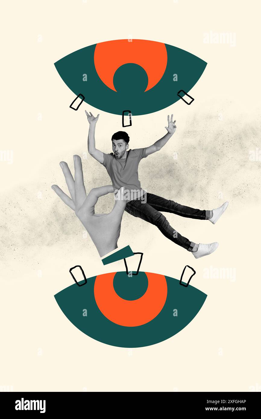 Trend artwork composite sketch 3D photo collage of caricature space ...