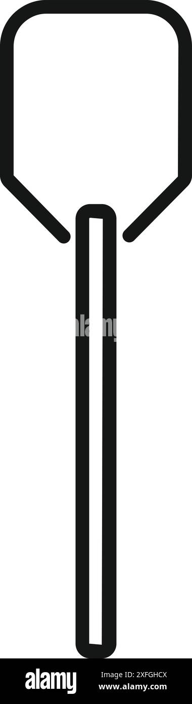 Simple line drawing of a pizza peel, a tool used to safely slide pizzas ...