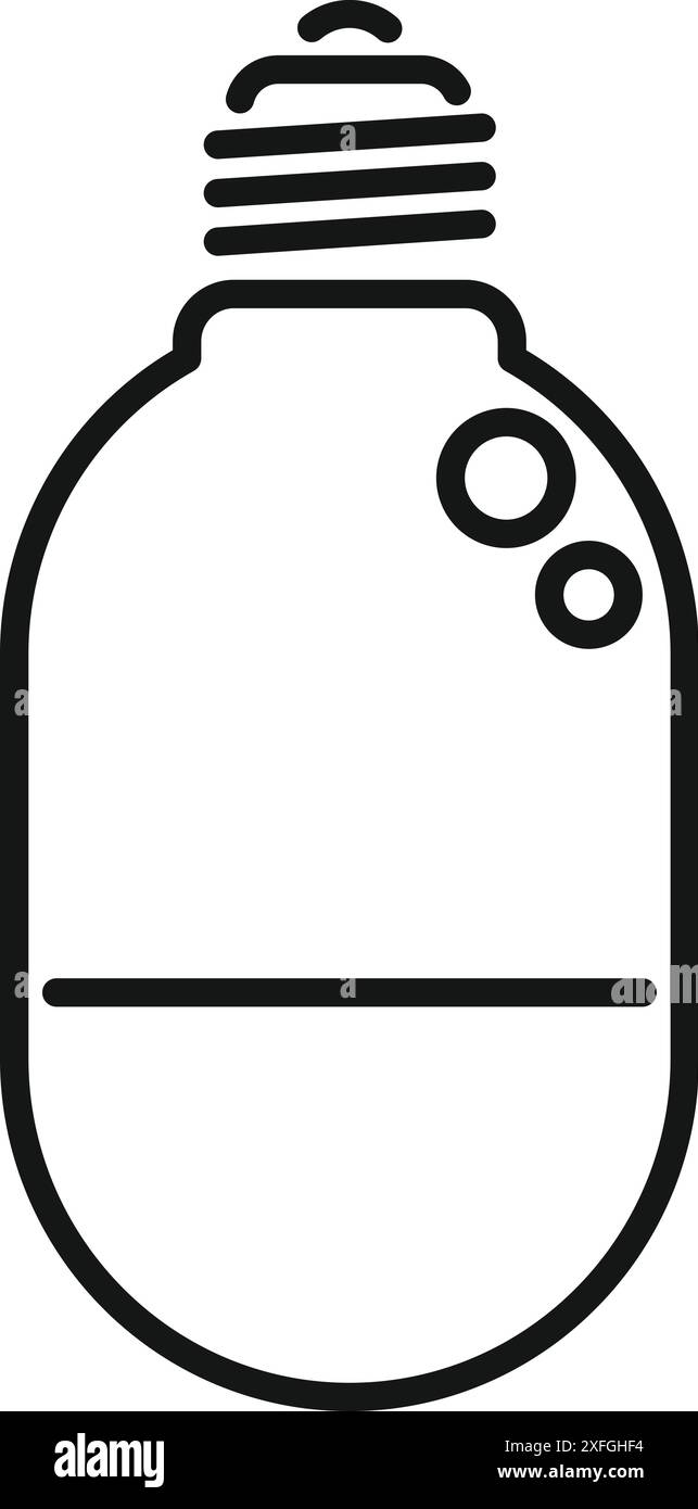 Simple line art icon of a light bulb, symbolizing creativity and new ...