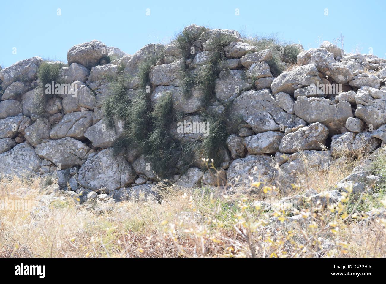 Ancient Copper age citadels in Argolis, Peloponnese, Greece Stock Photo ...