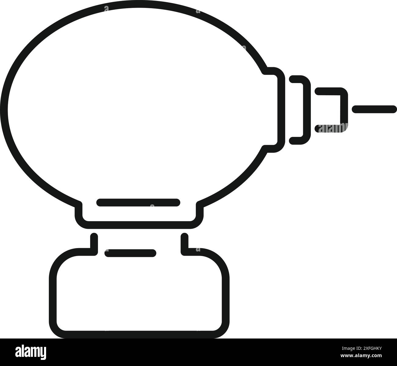 Simple line icon of an oxygen mask being used for breathing therapy ...