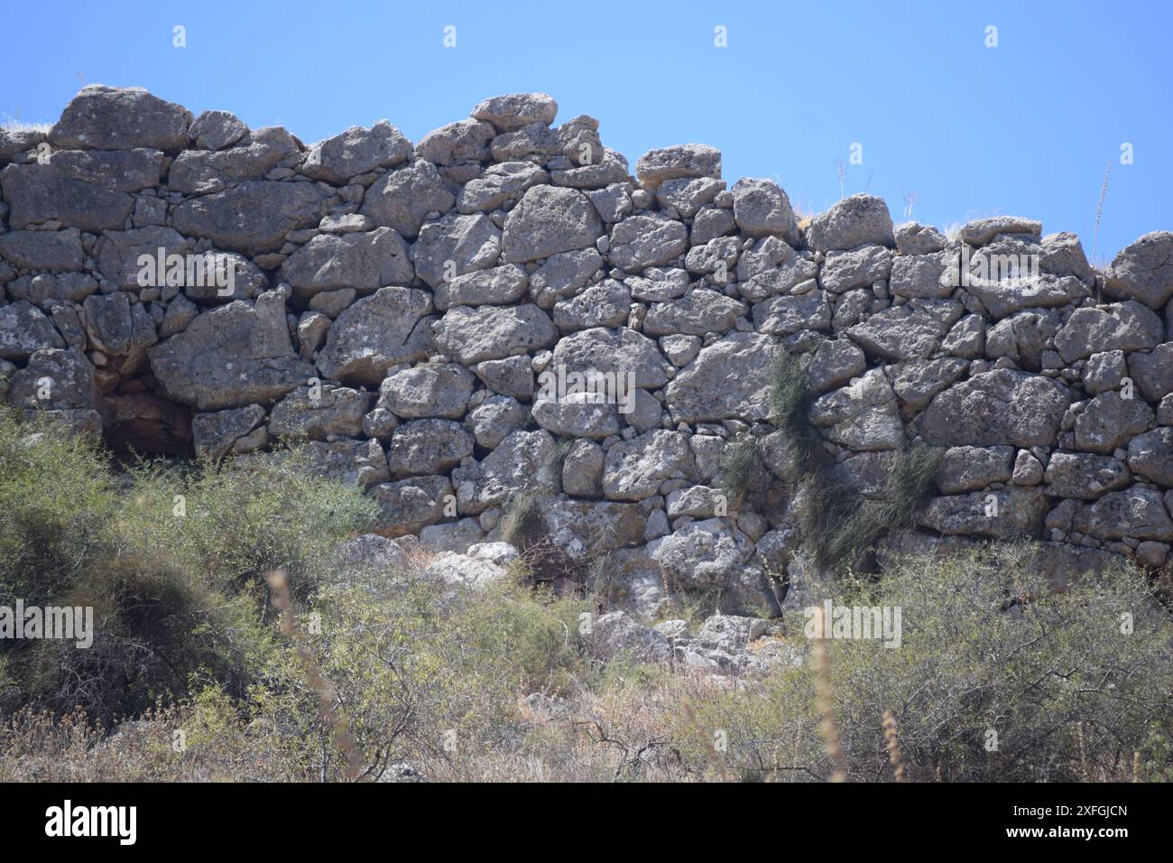 Ancient Copper age citadels in Argolis, Peloponnese, Greece Stock Photo ...