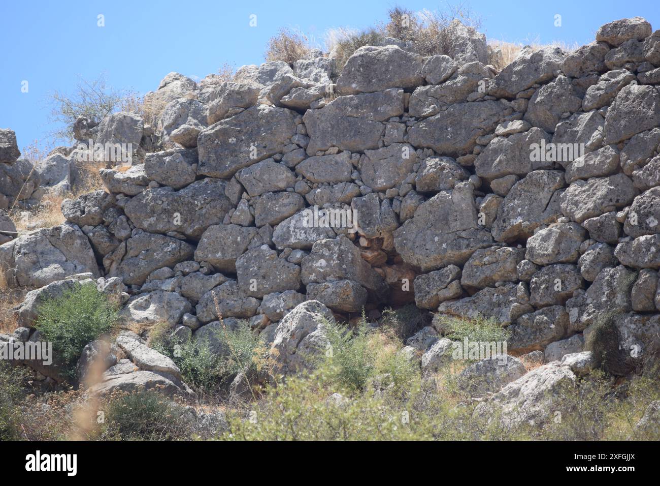 Ancient Copper age citadels in Argolis, Peloponnese, Greece Stock Photo ...