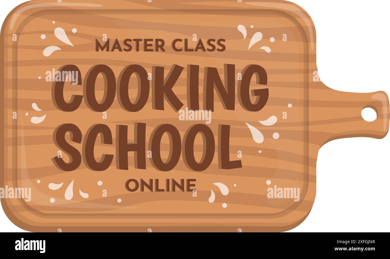 Cooking school board. Cookery master class kitchen chef lesson label ...