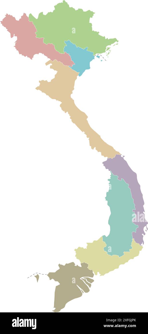 Vector blank map of Vietnam with regions or territories and ...