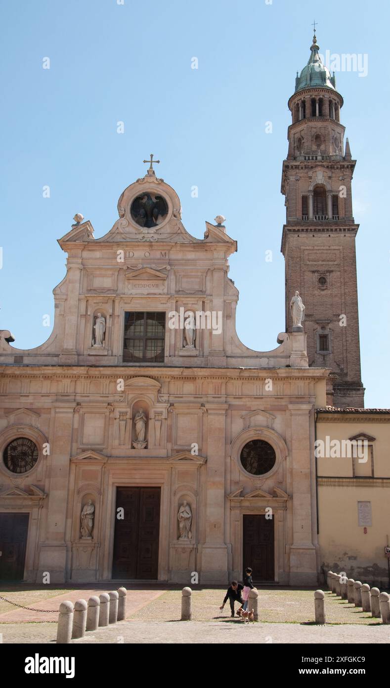 Facade and Spire, St John the Evangelist Church, Parma, Emilia Romagna ...
