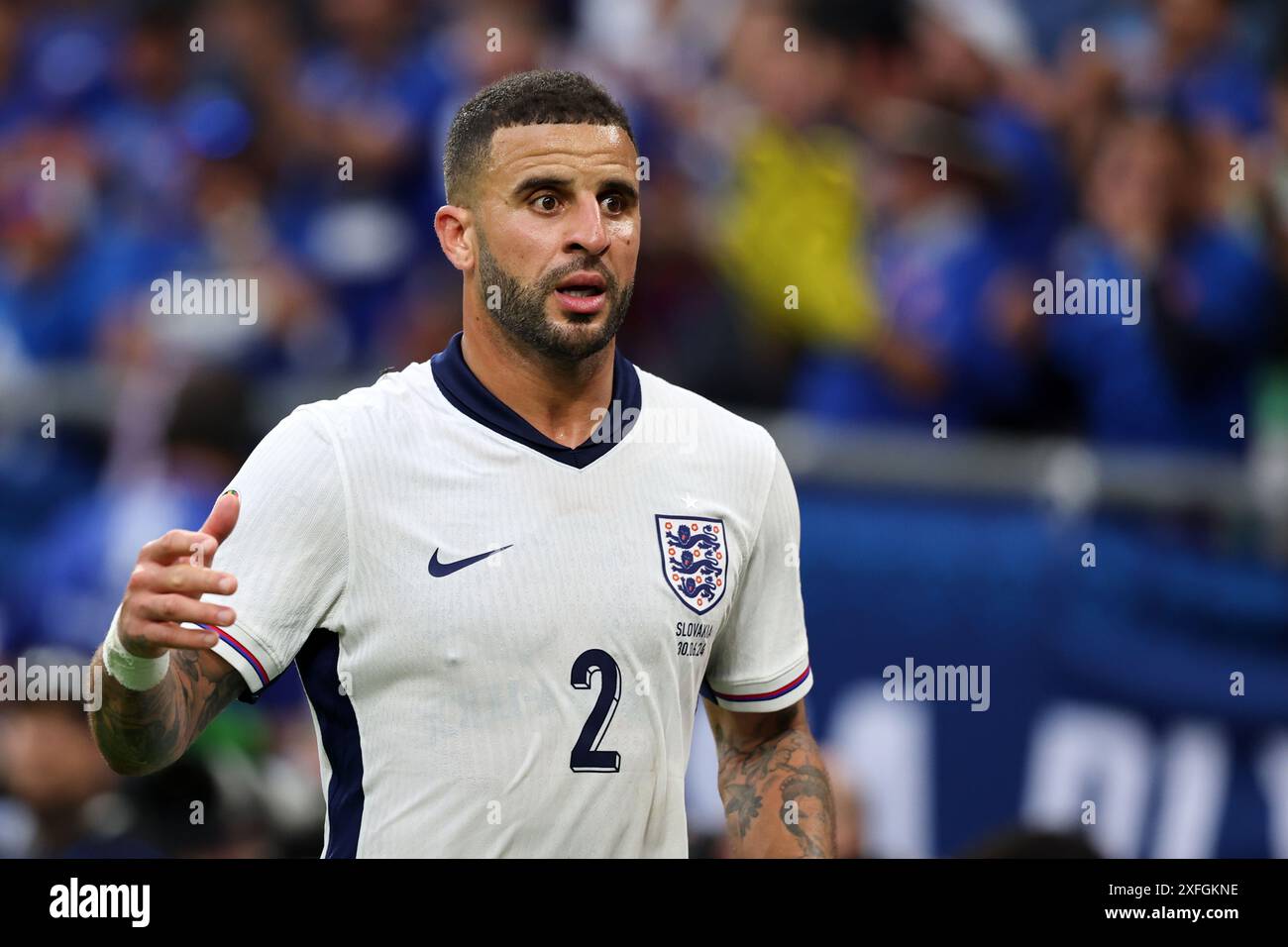 GELSENKIRCHEN, GERMANY - JUNE 30: Kyle Walker of England looks on ...