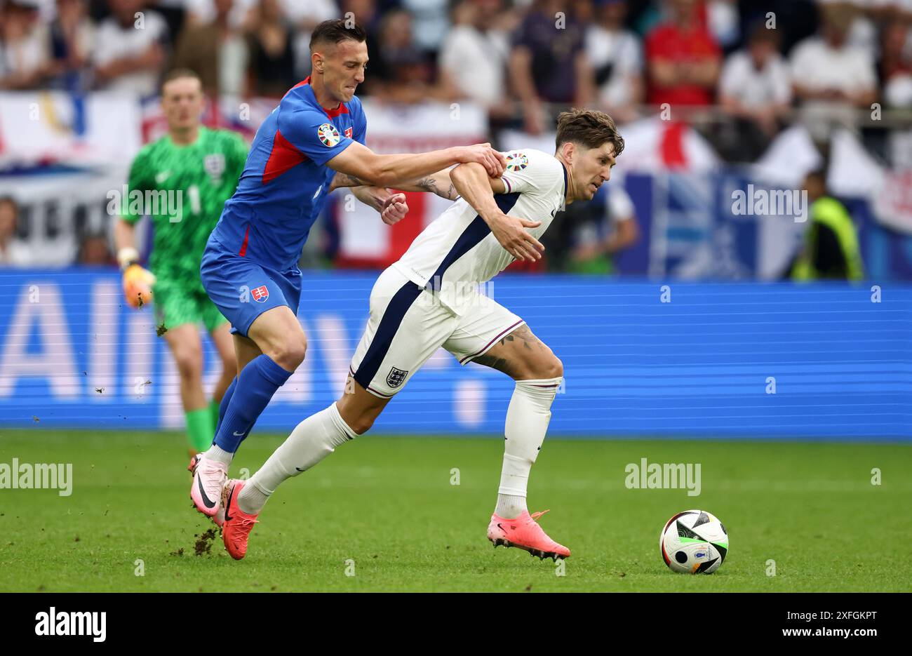 GELSENKIRCHEN, GERMANY - JUNE 30: Robert Bozenik of Slovakia vies with ...
