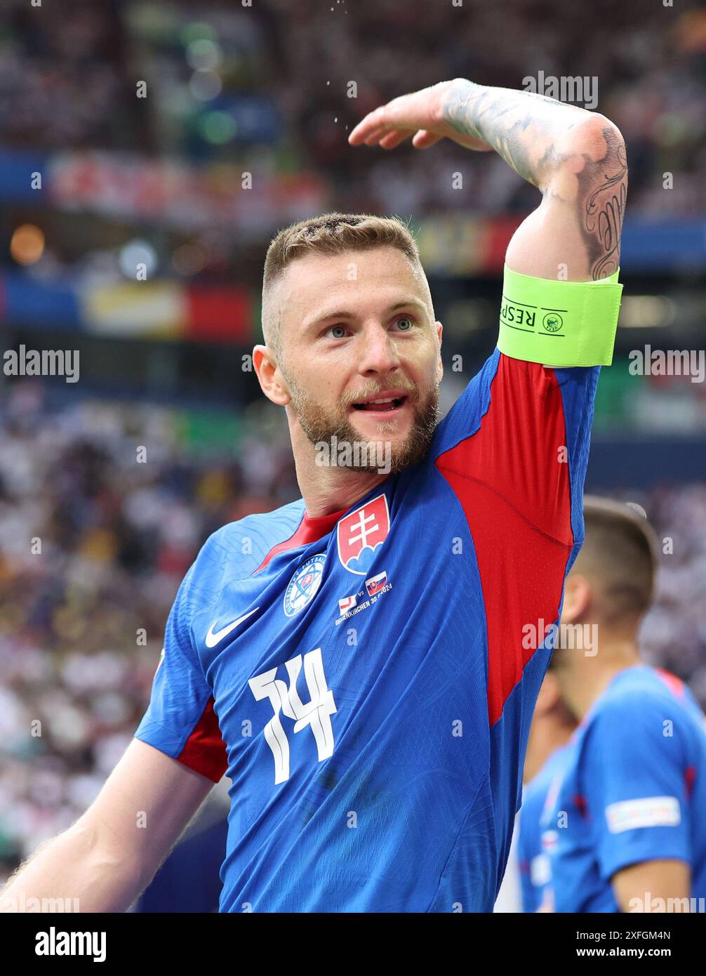 GELSENKIRCHEN, GERMANY - JUNE 30: Milan Skriniar of Slovakia celebrates ...